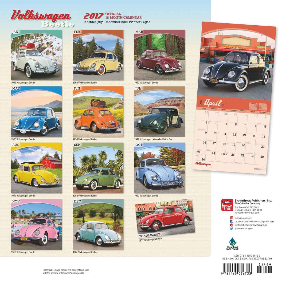 Volkswagen - Beetle - Calendarios de pared 2018 | Consíguelos en Posters.es