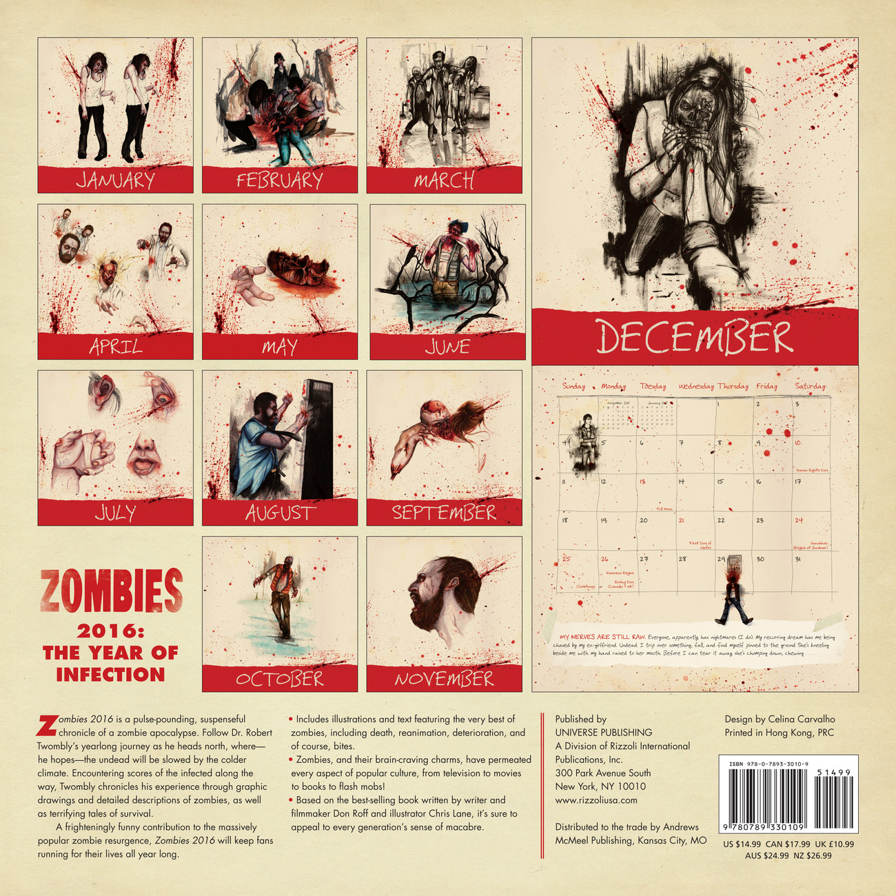 Zombie - Calendarios de pared 2016 | Consíguelos en Posters.es