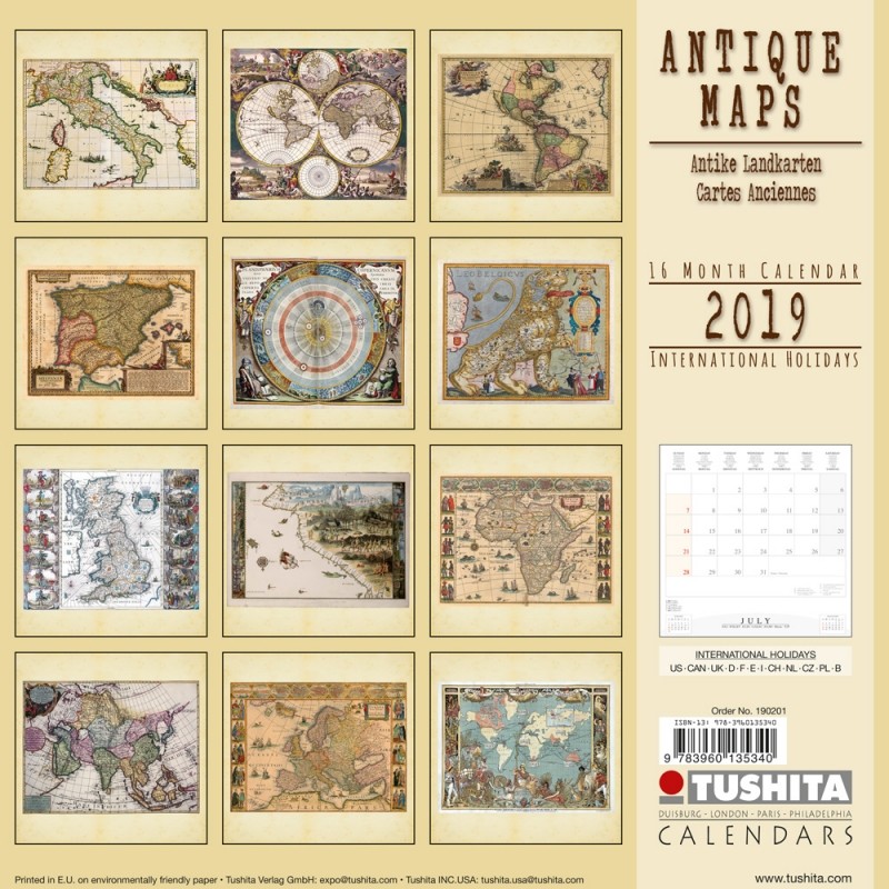 Antique Maps - Wall Calendars 2019 | Buy at UKposters