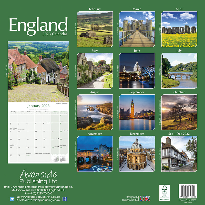 England - Wall Calendars 2024 | Buy at UKposters