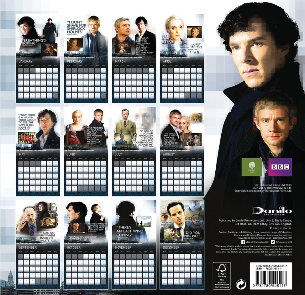 Sherlock - Wall Calendars 2015 | Buy at Europosters