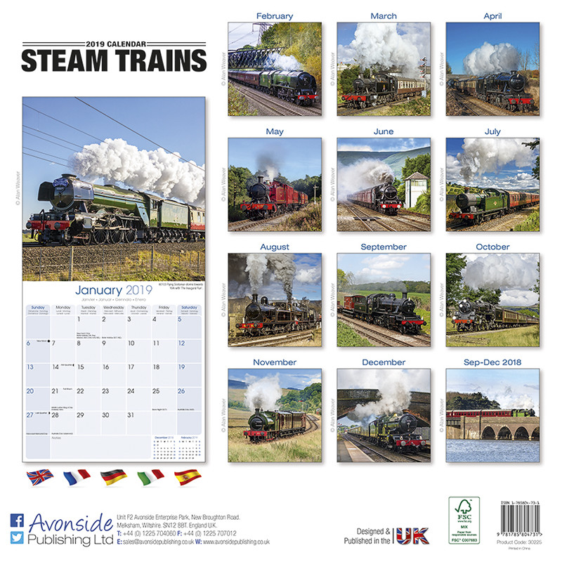 Steam Trains - Wall Calendars 2019 | Buy at Europosters
