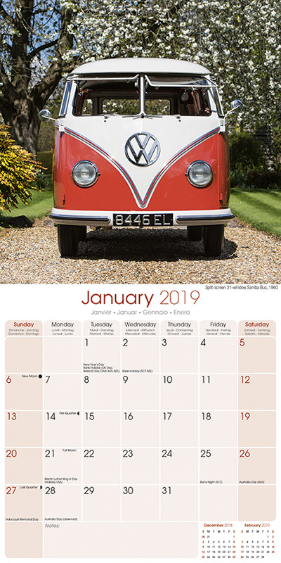VW Camper Vans - Wall Calendars 2019 | Buy at Europosters