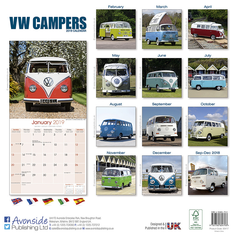 VW Camper Vans - Wall Calendars 2019 | Buy at Europosters