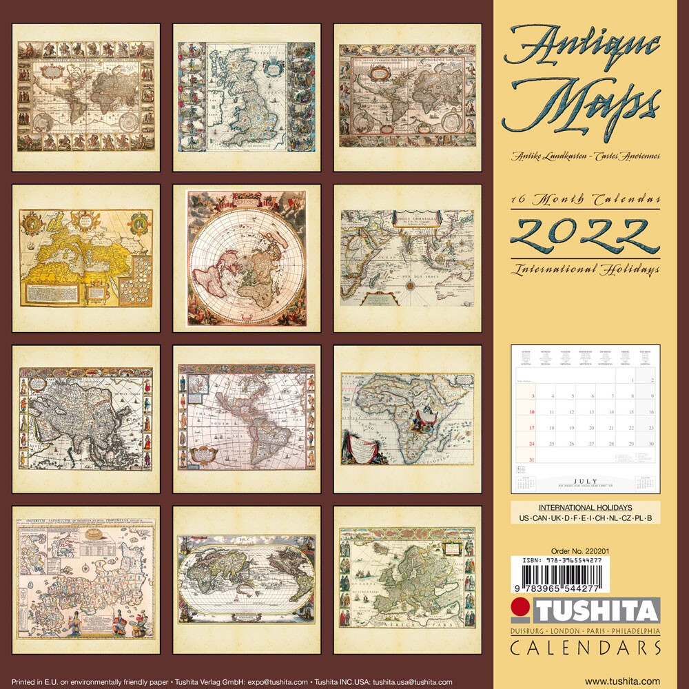 Antique Maps - Calendriers 2022 | Achetez sur Europosters