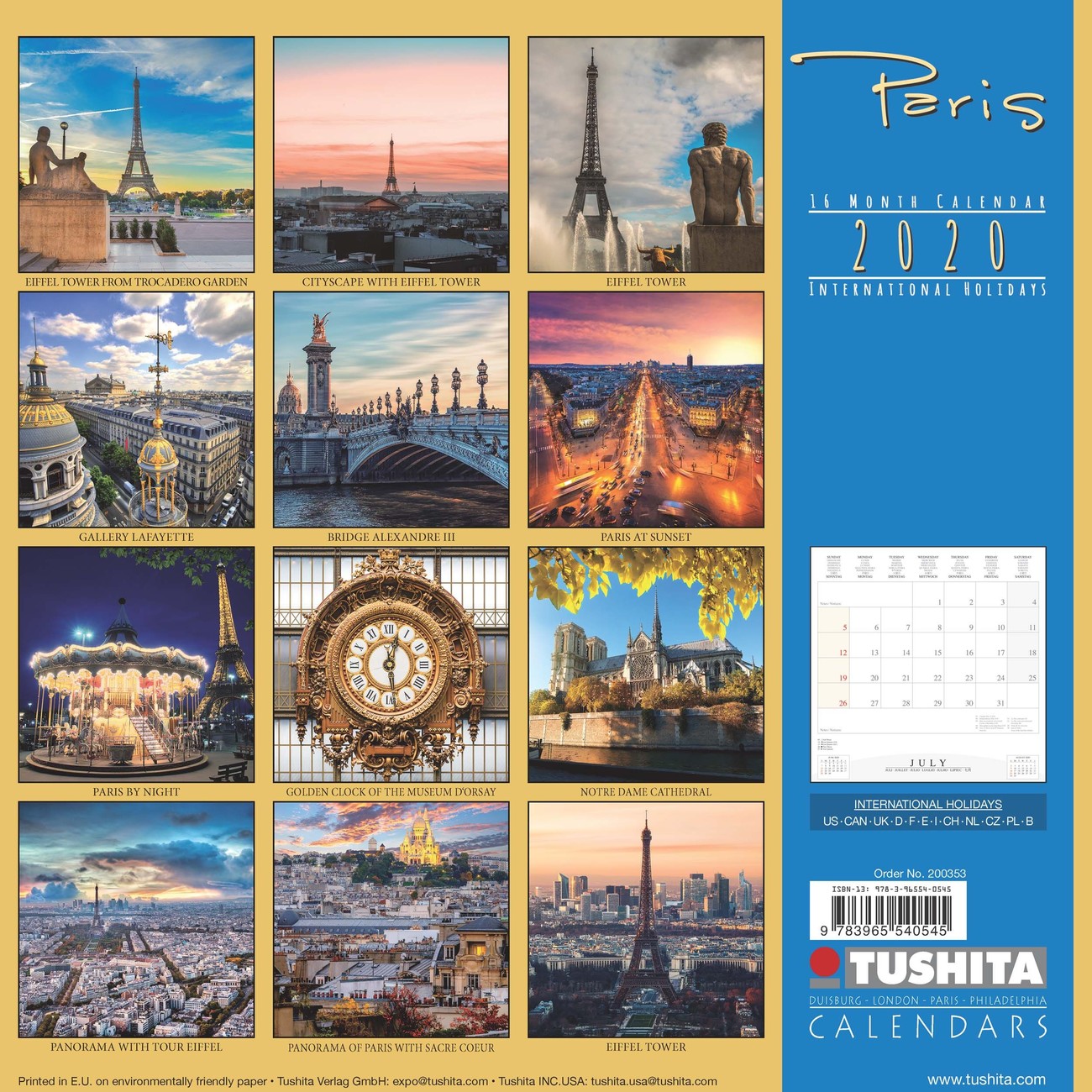 Paris - Calendriers 2024 | Achetez sur Europosters