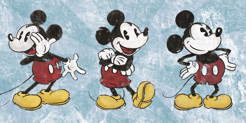 Canvas Wall Art Mickey Mouse - Squeaky Chic Triptych | Canvas Prints ...