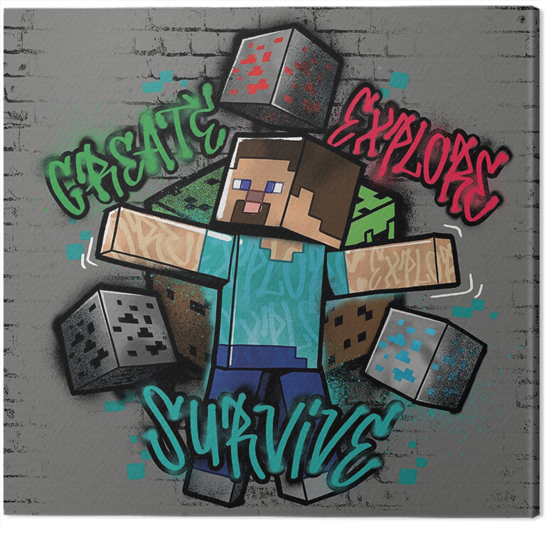 Canvas Wall Art Minecraft - Survive | Canvas Prints | UKposters