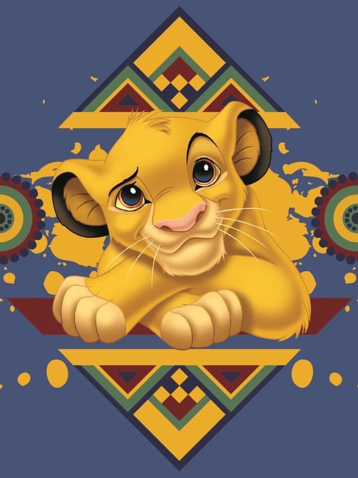 Canvas Wall Art The Lion King - Simba Tribal Pattern | Canvas Prints ...
