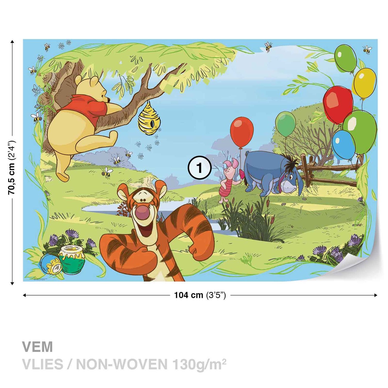 Carta da parati - Disney Winnie Pooh Tigro Ih-Oh Pimpi | EuroPosters.it