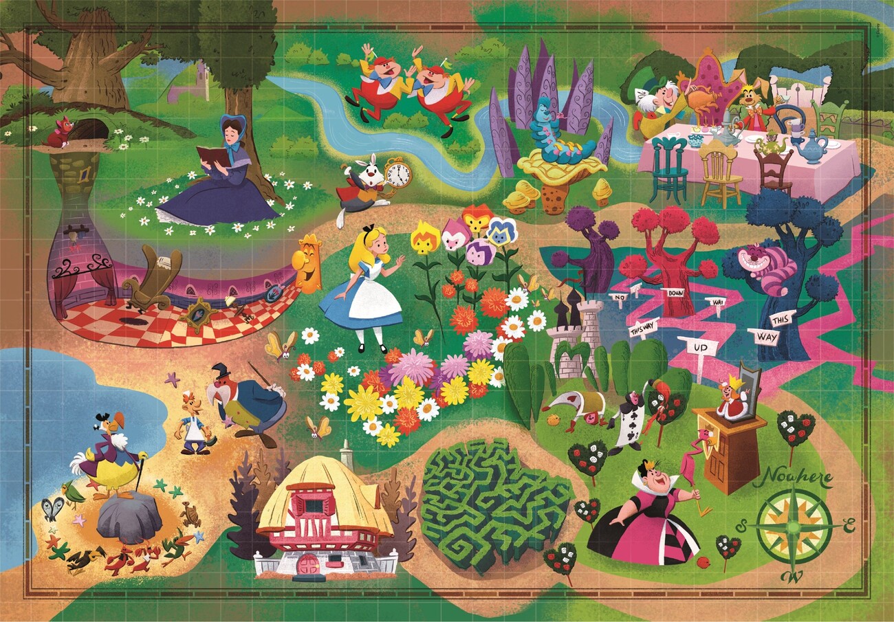 Puzzle Disney Maps - Alice | Originelle Geschenkideen | Europosters