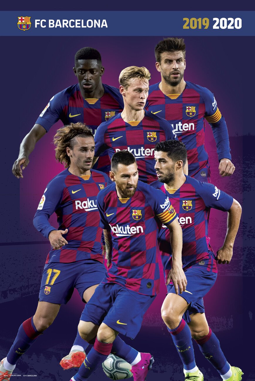 Barcelona Soccer Team Poster 2024 25 TOPPS FC Barcelona Official Team