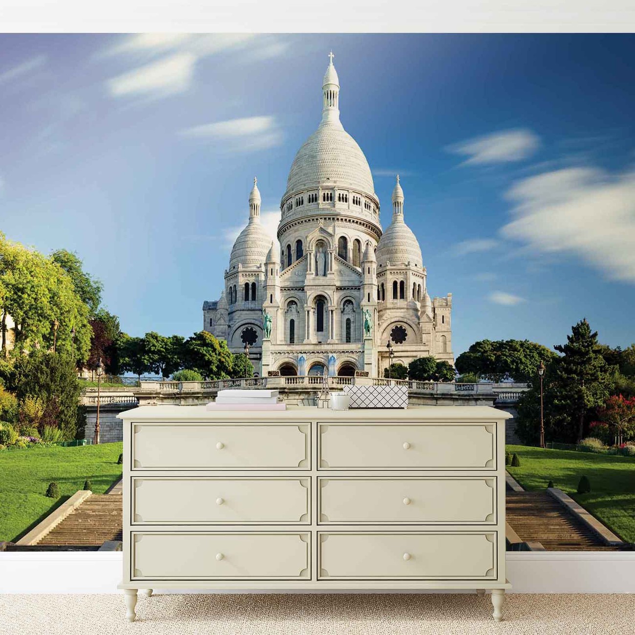 Basilica Sagrado Corazon Paris Fotobehang, Behang - Bestel nu op ...