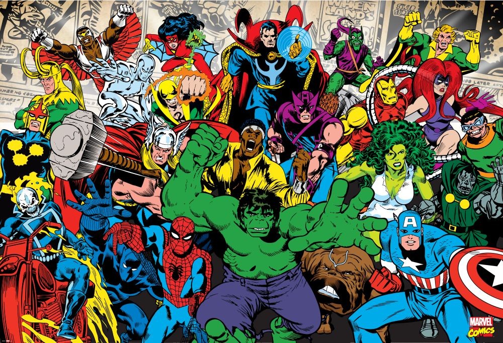 Marvel - Characters Fotobehang, Behang - Bestel nu op EuroPosters.nl