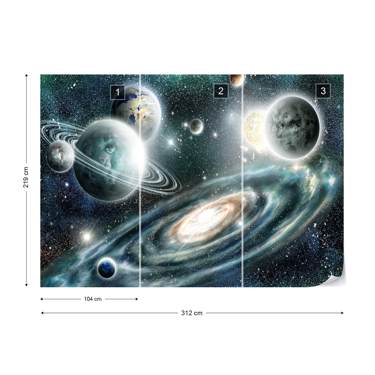 Planets In Space Fotobehang, Behang - Bestel nu op EuroPosters.nl