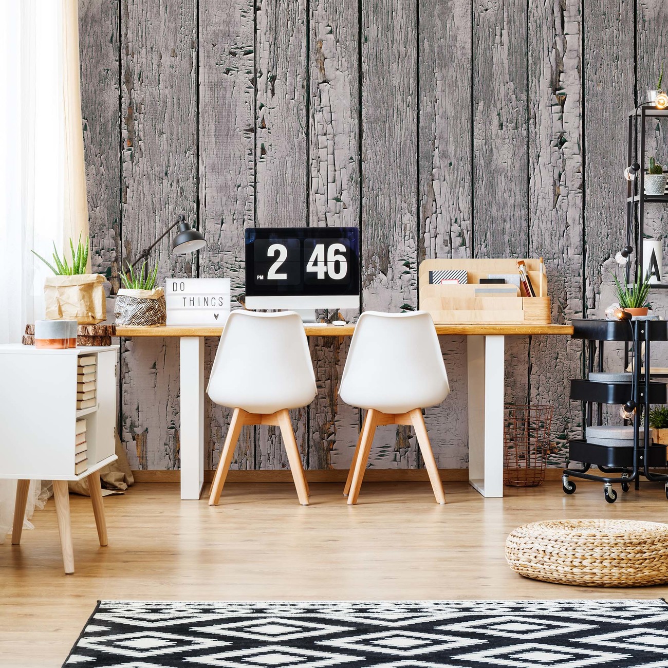 Worn Rustic Wood Plank Texture Fotobehang, Behang - Bestel nu op ...