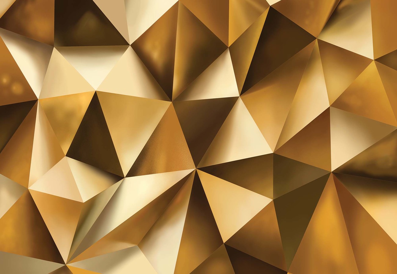 Fotomural 3D Gold Polygon Texture, Papel pintado | Posters.es