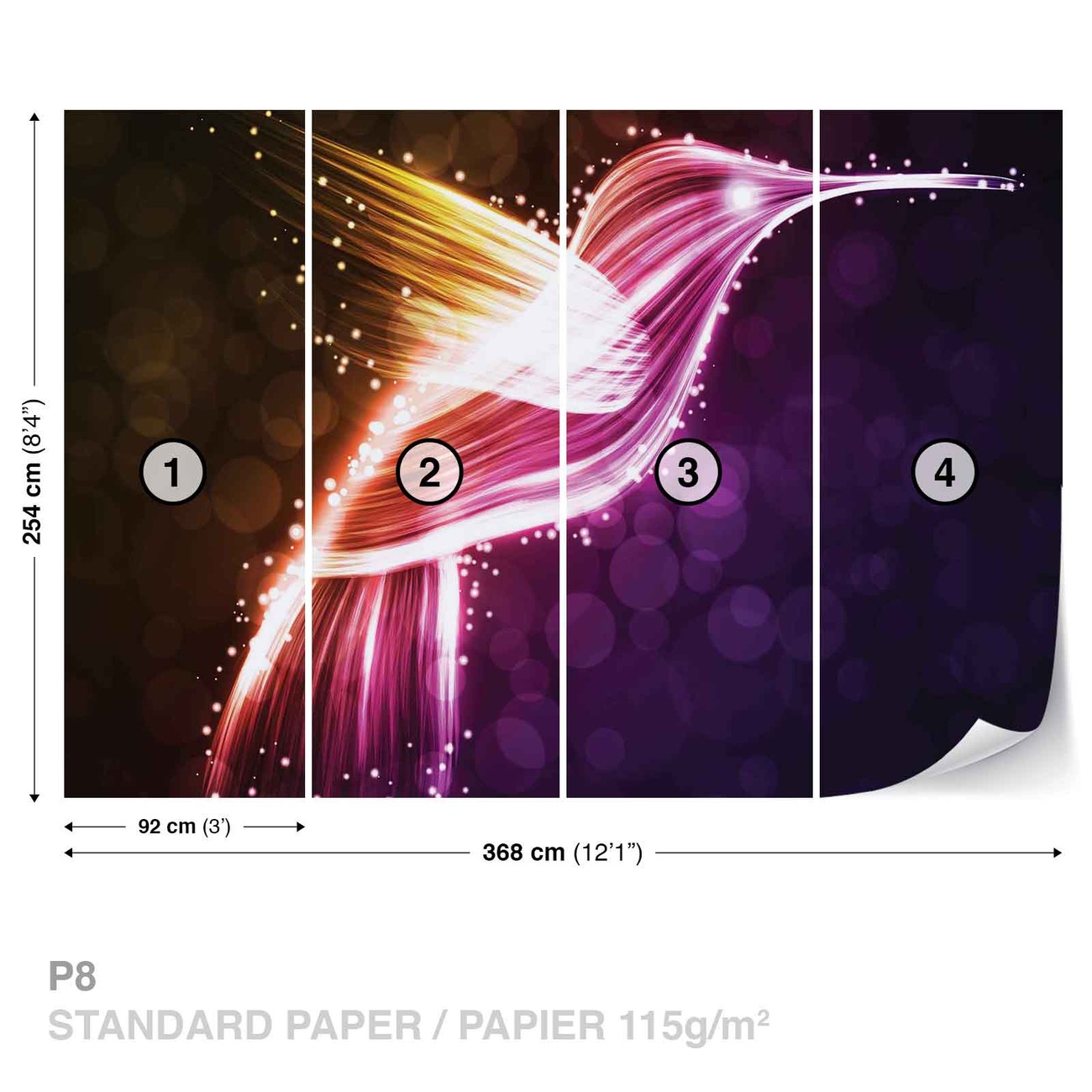 Fotomural Colibri colores neon, Papel pintado | Posters.es