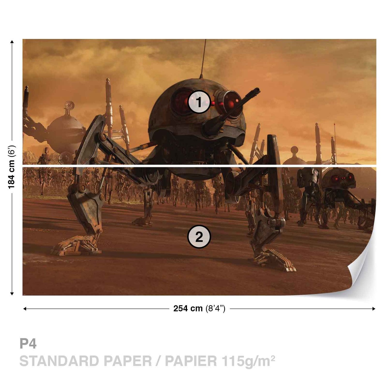 Fotomural Star Wars DSD1 Dwarf Spider Droid, Papel pintado | Posters.es