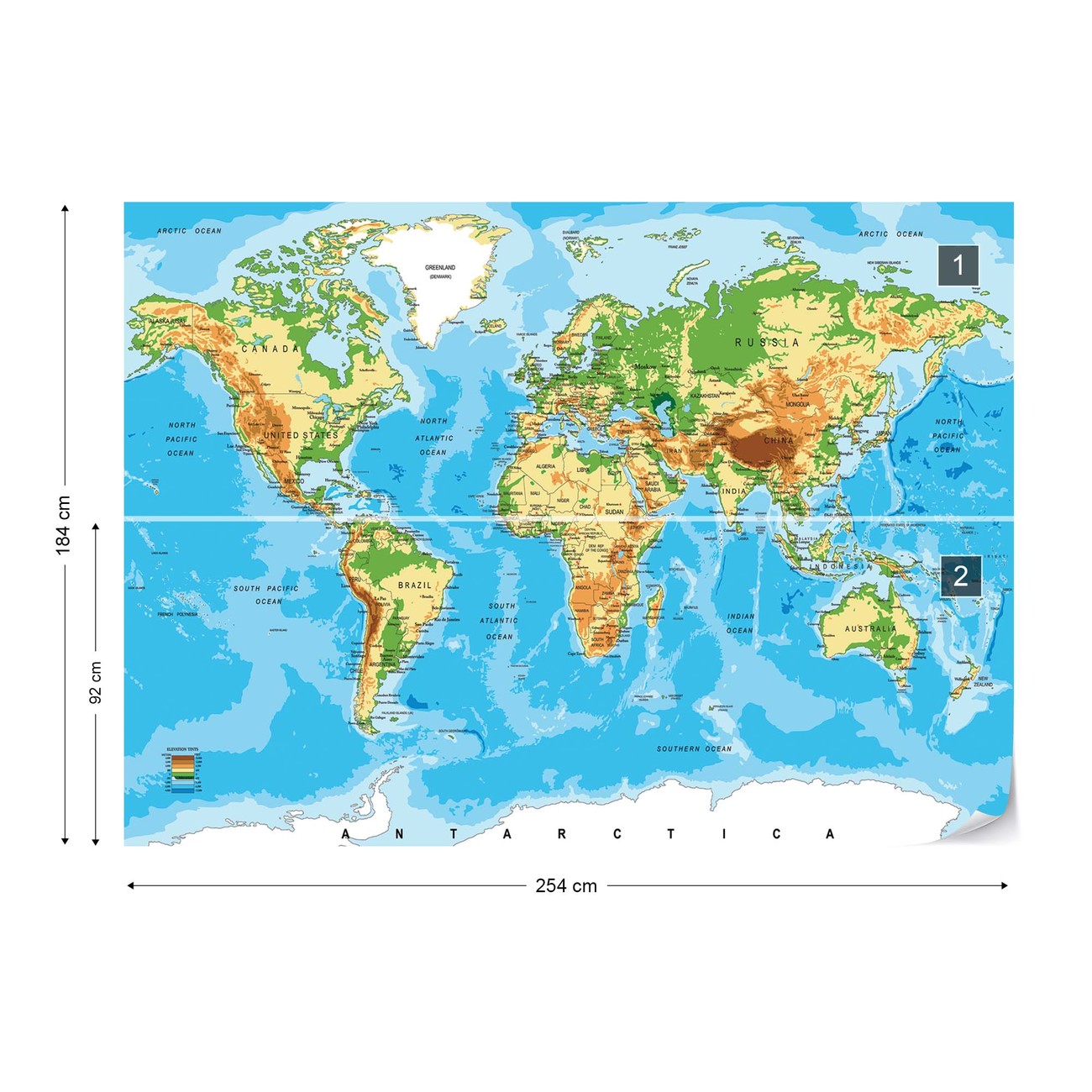 Fotomural World Map Atlas, Papel pintado | Posters.es