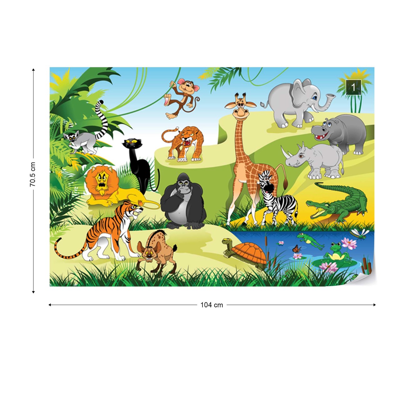 Fototapete, Tapete Cartoon Animals bei EuroPosters - Kostenloser Versand
