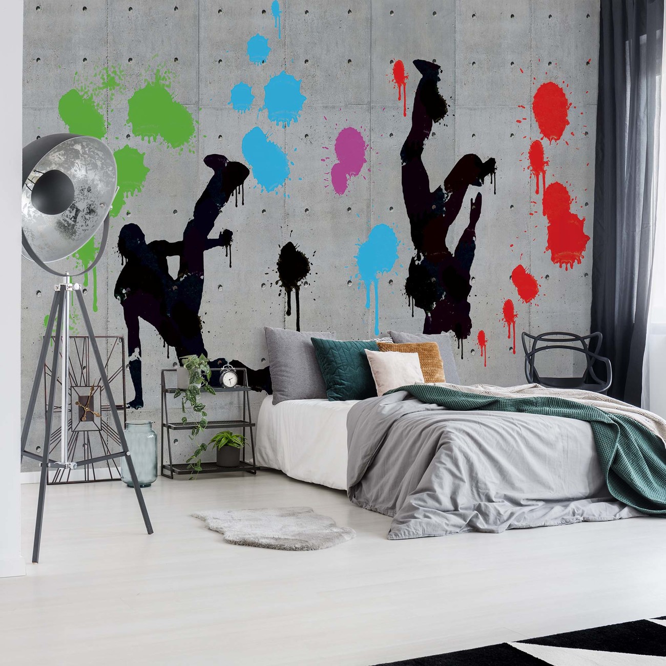Fototapete, Tapete Graffiti Concrete Wall Dancers bei EuroPosters ...