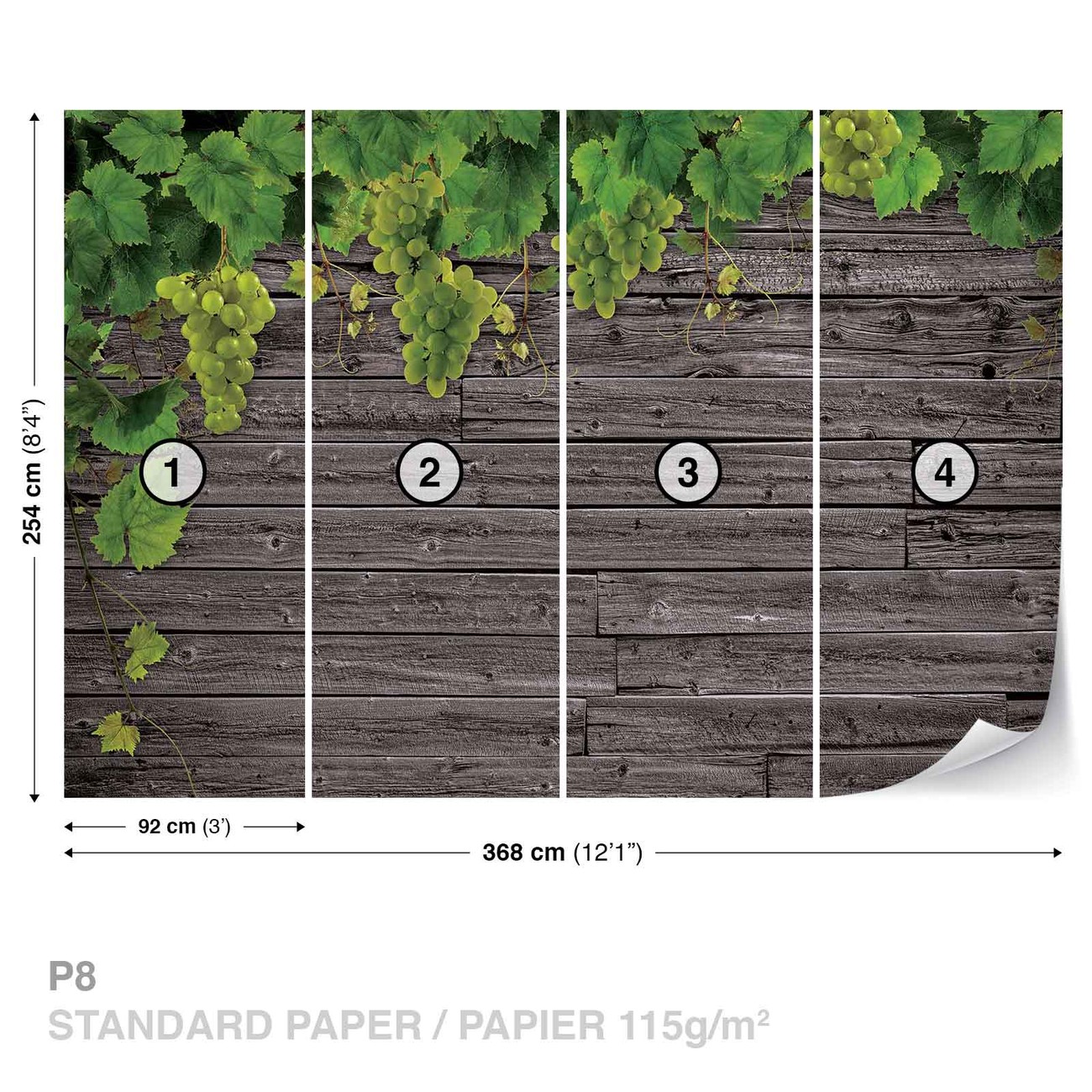 Fototapete, Tapete Hütte Holz Trauben bei EuroPosters - Kostenloser Versand