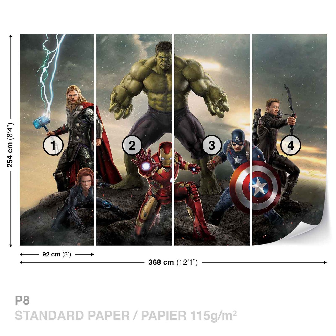Fototapete, Tapete Marvel Avengers Core Team bei EuroPosters ...