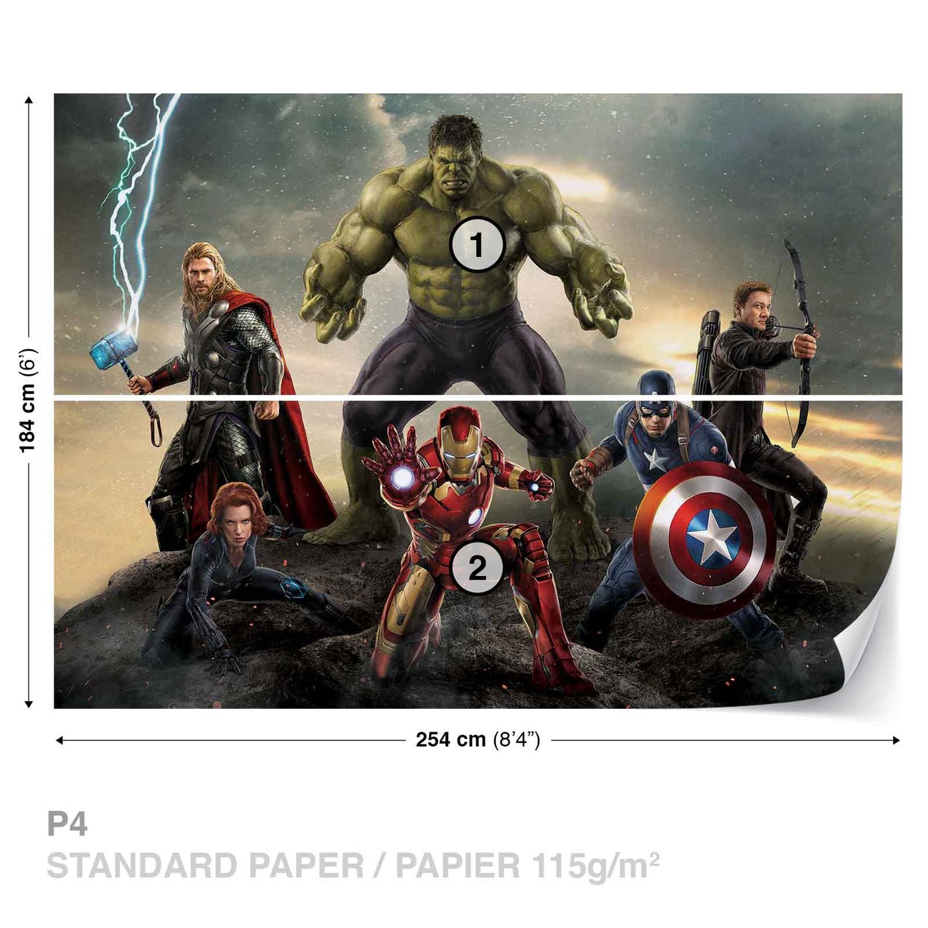 Fototapete, Tapete Marvel Avengers Core Team bei EuroPosters ...
