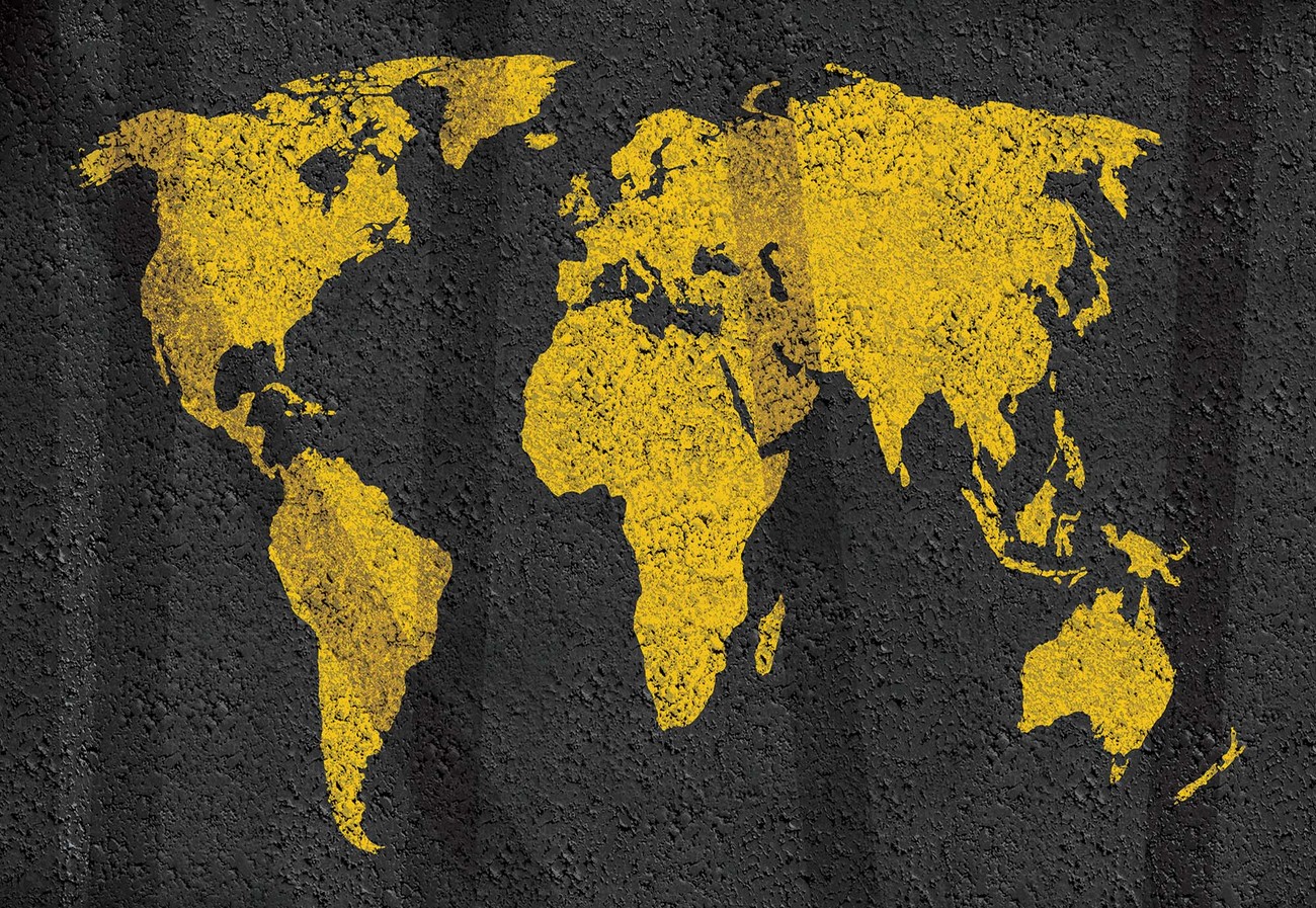 Fototapete, Tapete Modern World Map Grunge Texture bei EuroPosters ...