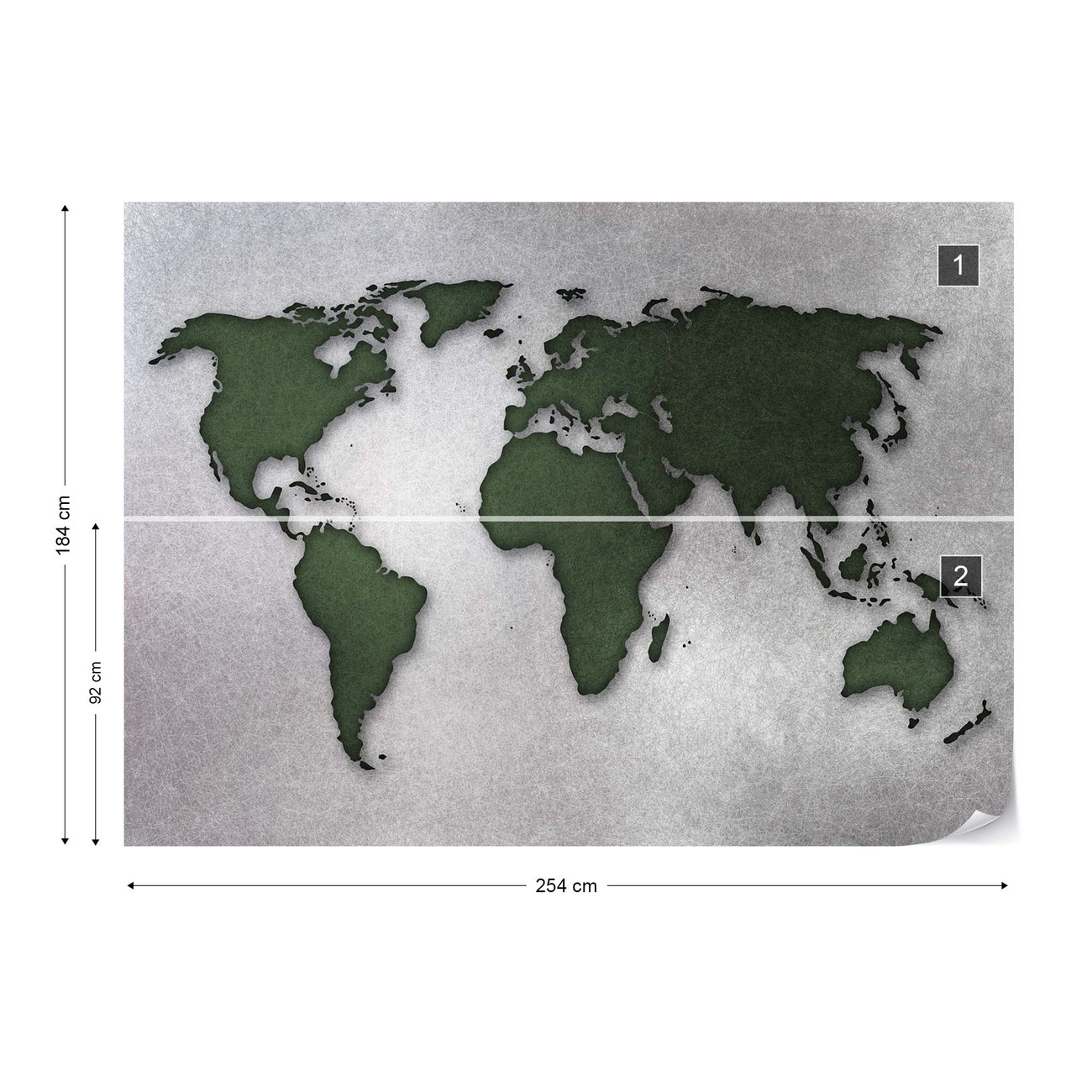 Fototapete, Tapete Modern World Map Silver bei EuroPosters ...