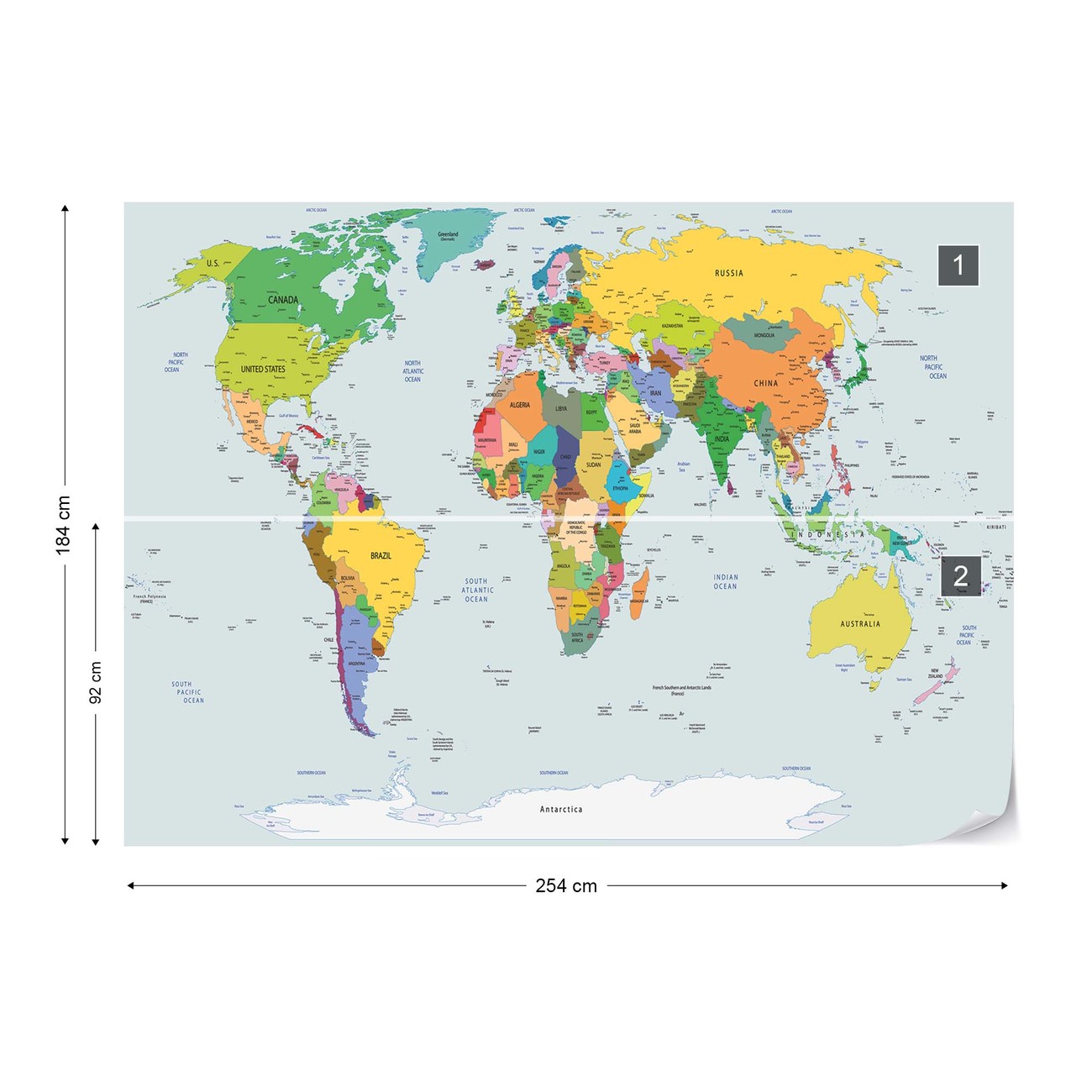 Fototapete, Tapete Political World Map Atlas bei EuroPosters ...