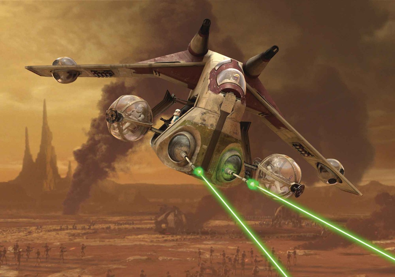 Fototapete, Tapete Star Wars Republic Attack Gunship bei EuroPosters ...