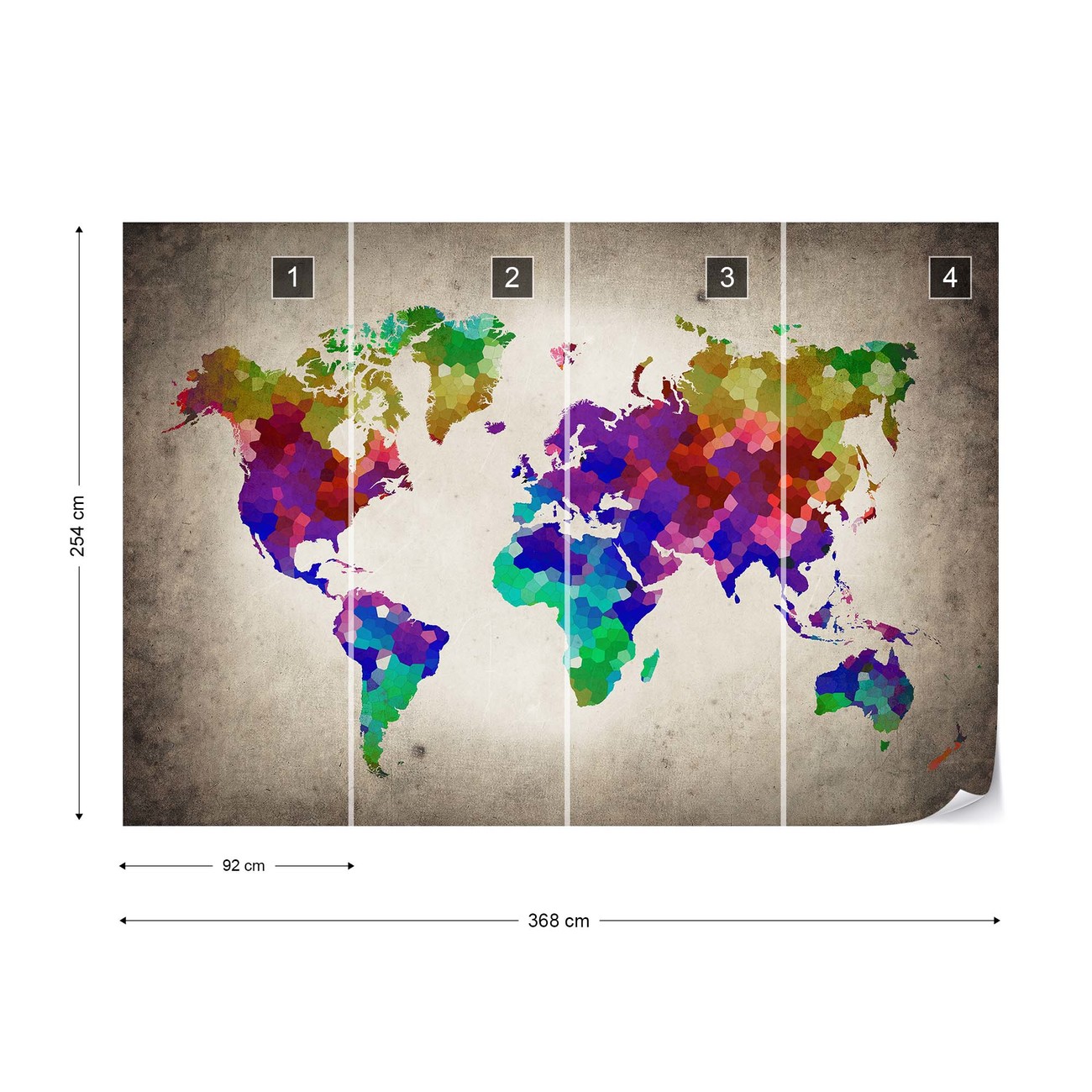 Fototapete, Tapete Watercolour World Map bei EuroPosters - Kostenloser ...