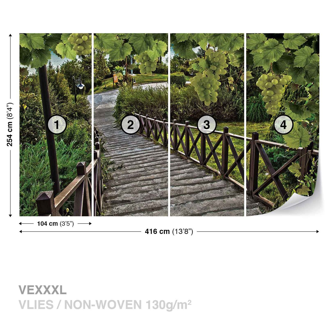 Fototapete, Tapete Weg Trauben Natur bei EuroPosters - Kostenloser Versand