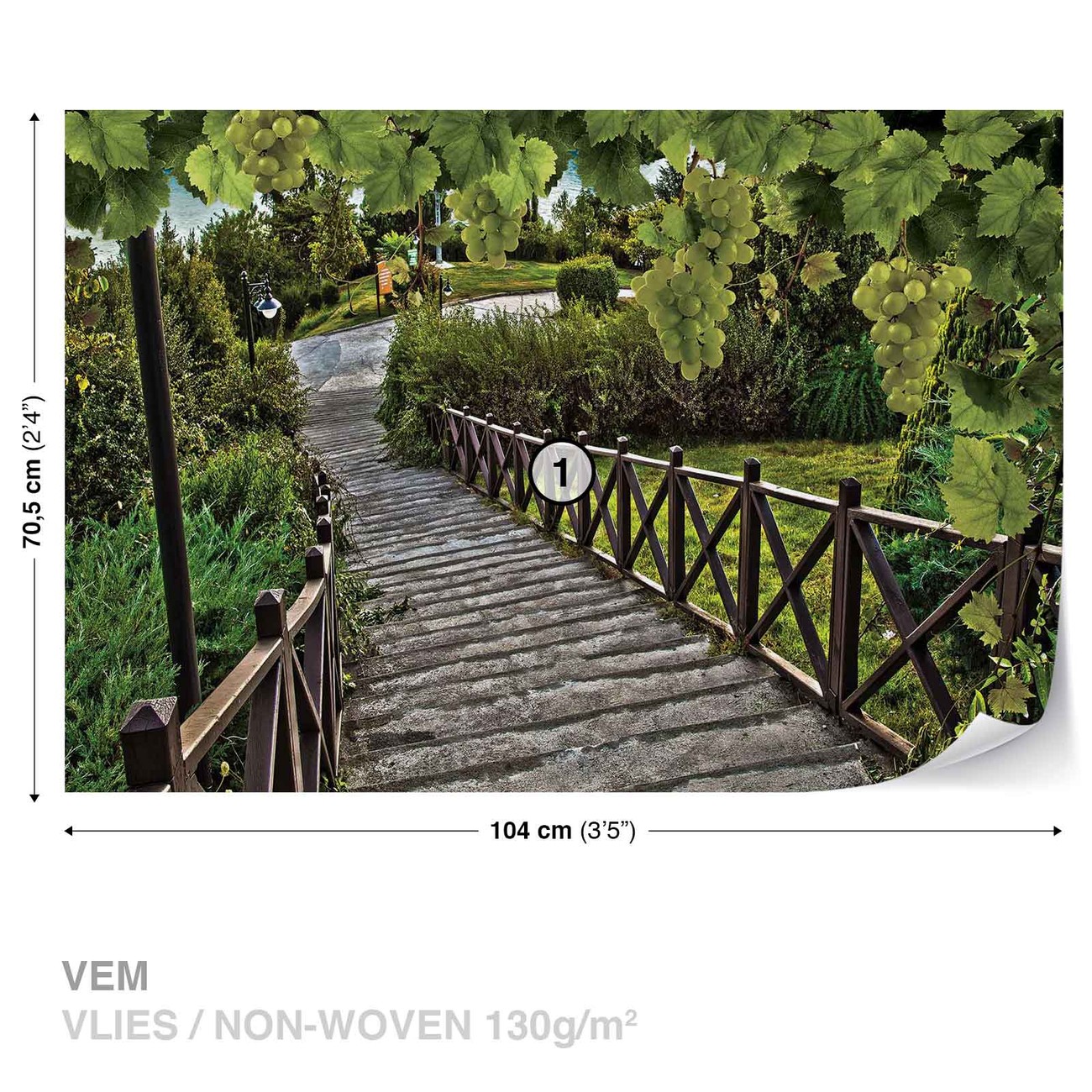 Fototapete, Tapete Weg Trauben Natur bei EuroPosters - Kostenloser Versand