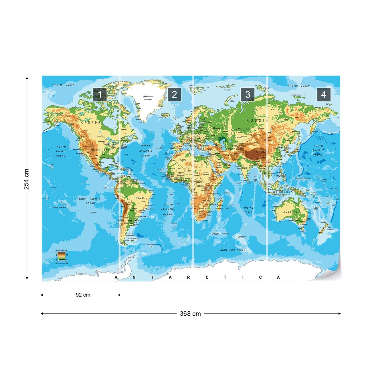 Fototapete, Tapete World Map Atlas bei EuroPosters - Kostenloser Versand