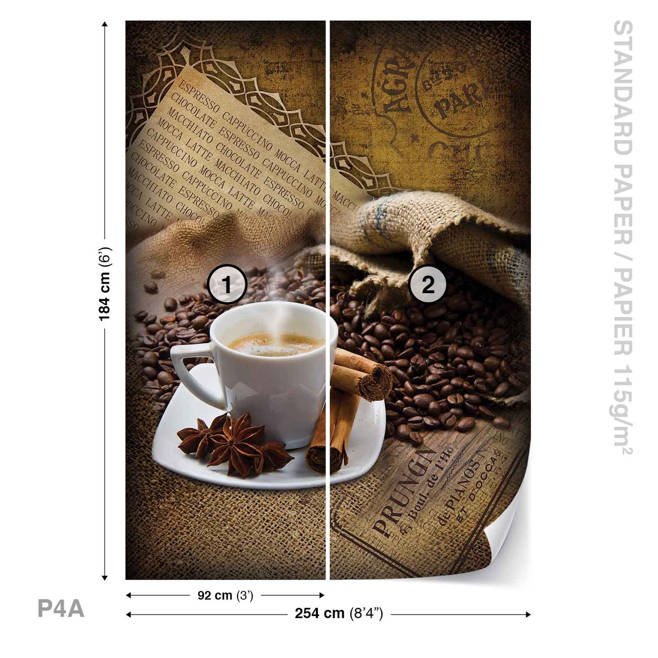 Coffee Beans Fototapet, Tapet på Europosters.dk