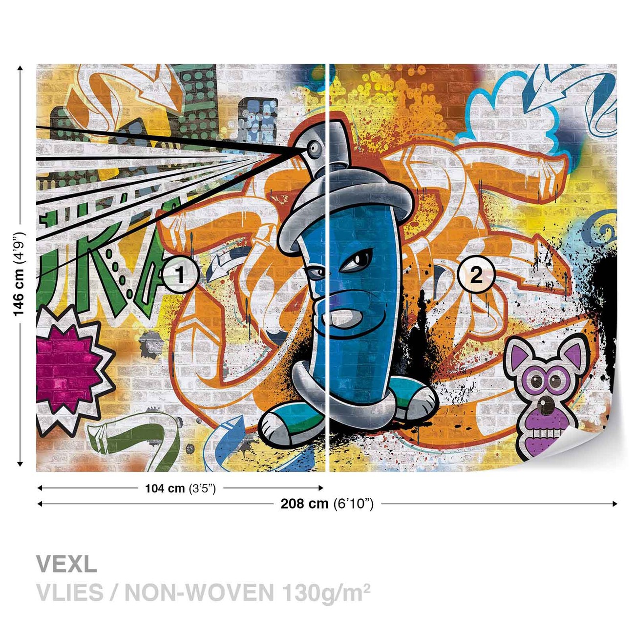 Graffiti Street Art Fototapet, Tapet på Europosters.dk