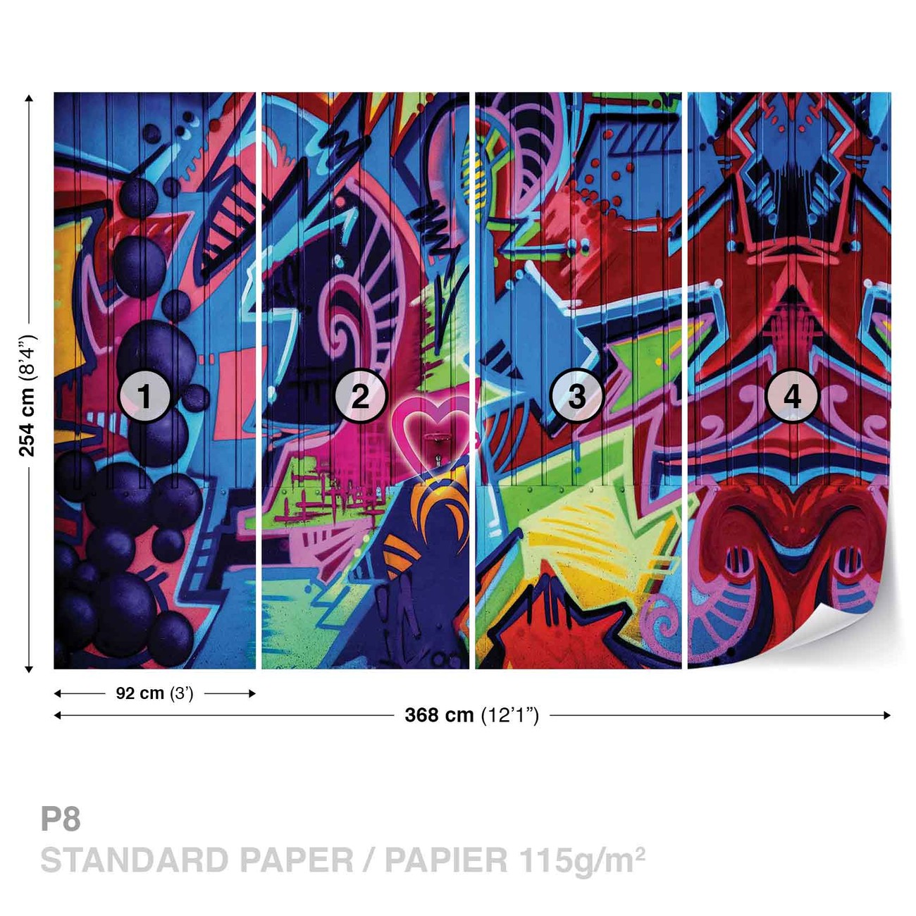 Graffiti Street Art Fototapet, Tapet på Europosters.dk