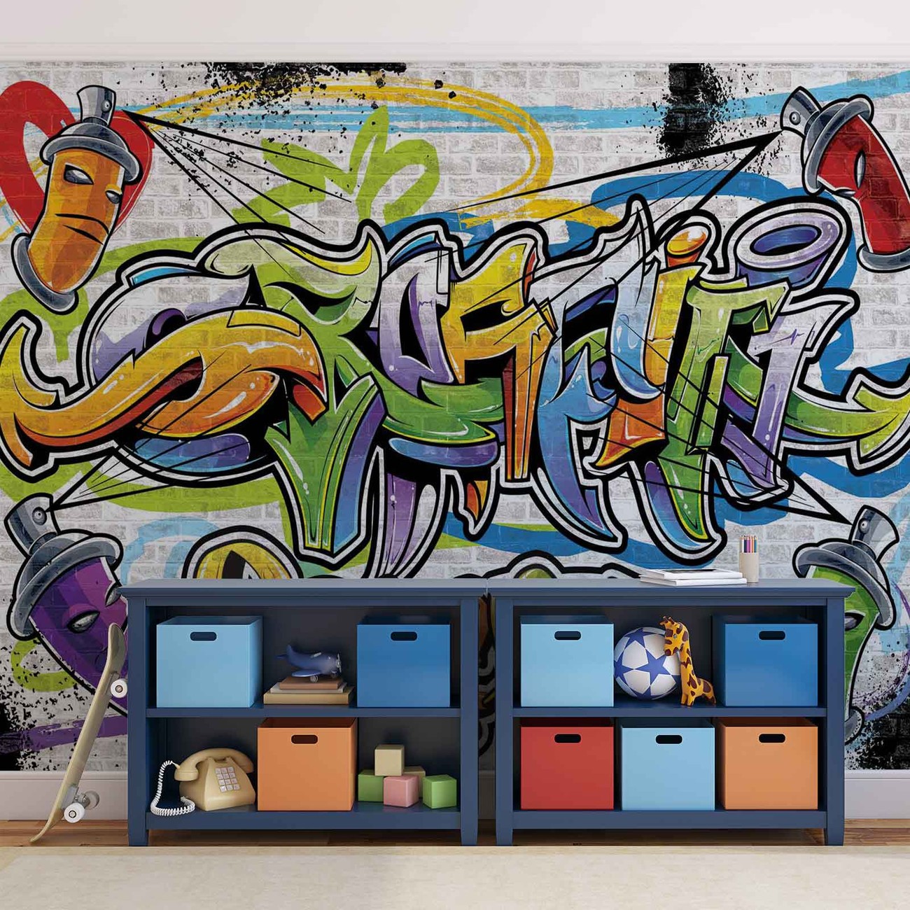 Graffiti Street Art Fototapet, Tapet på Europosters.dk