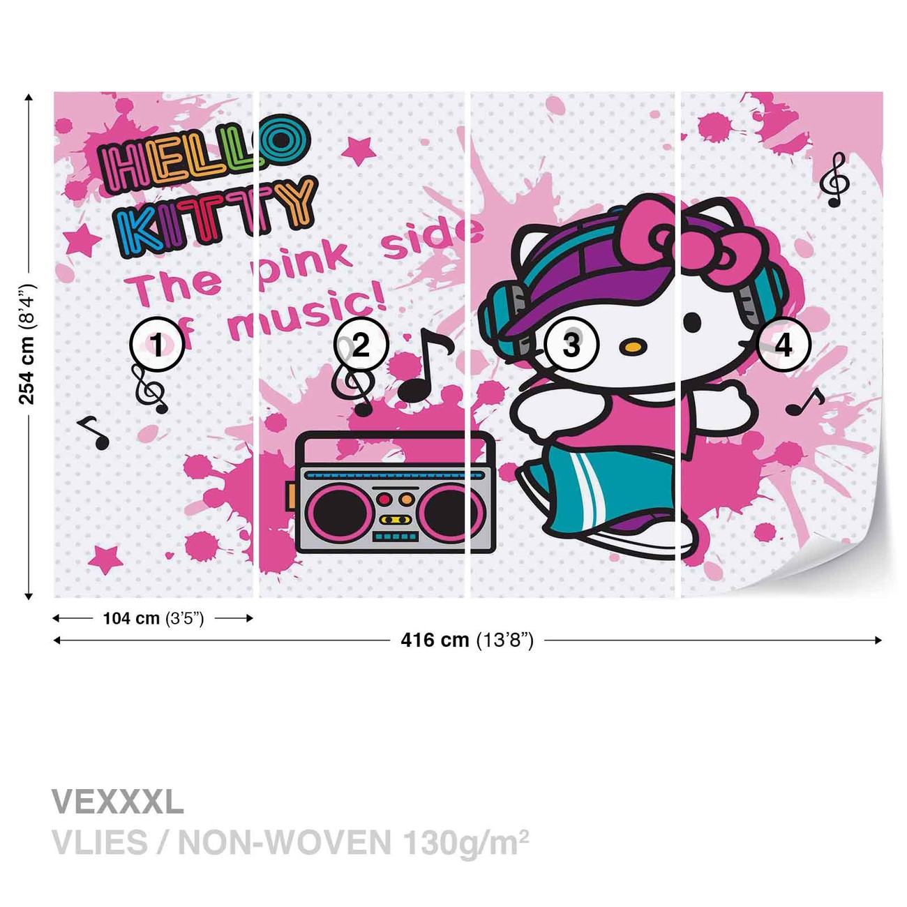 Hello Kitty Fototapet, Tapet på Europosters.dk