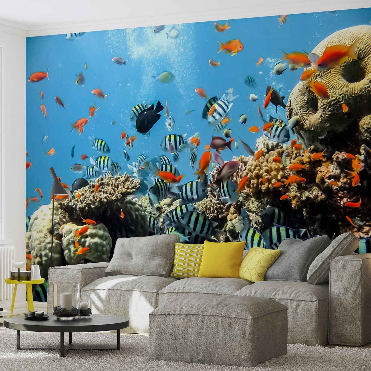 Sea Ocean Fish Corals Fototapet, Tapet på Europosters.dk