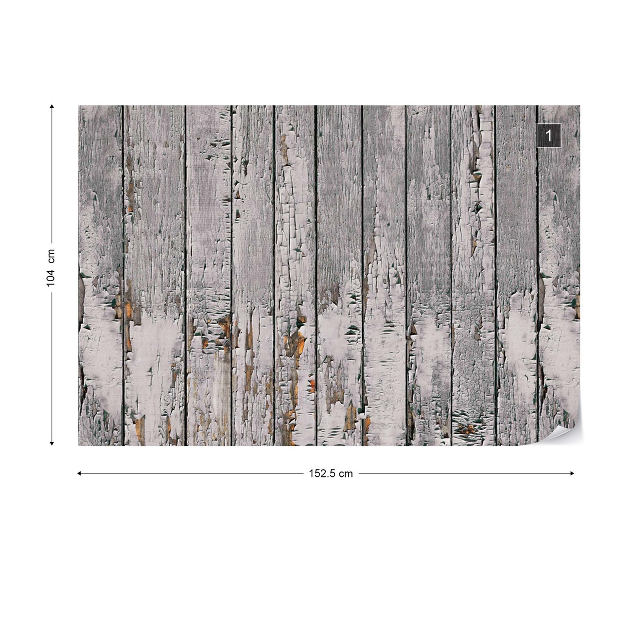 Worn Rustic Wood Plank Texture Fototapet, Tapet på Europosters.dk
