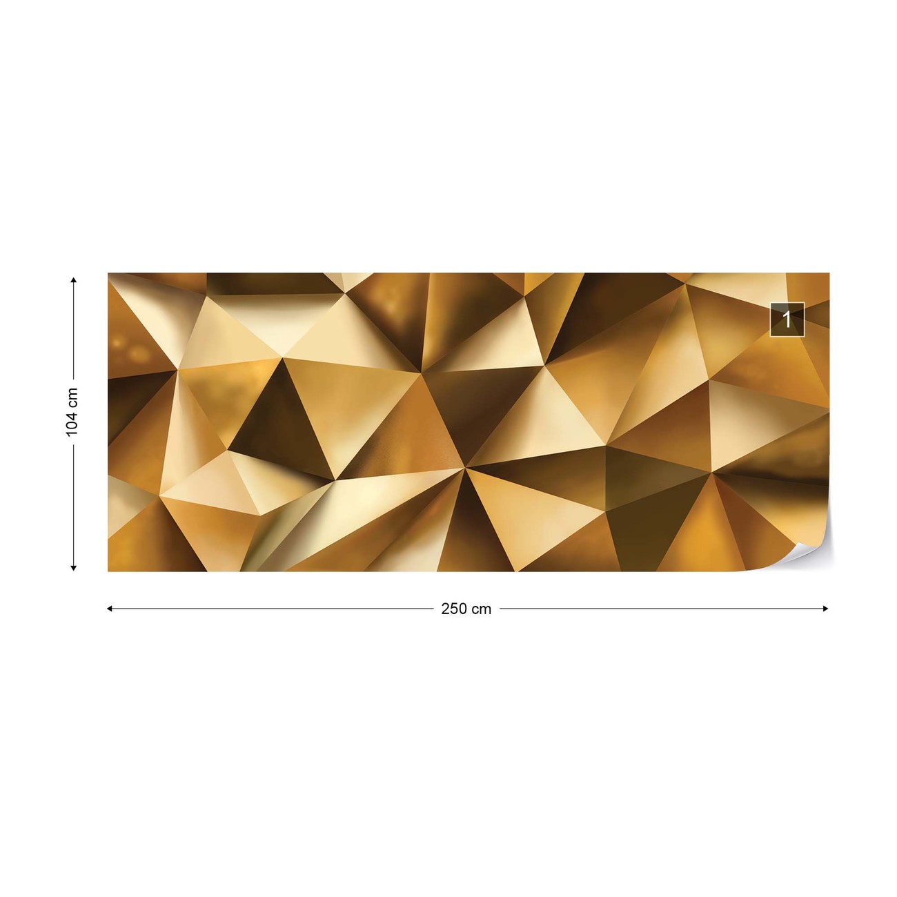 3D Gold Polygon Texture Fototapeta, Tapeta | Kup na Posters.pl