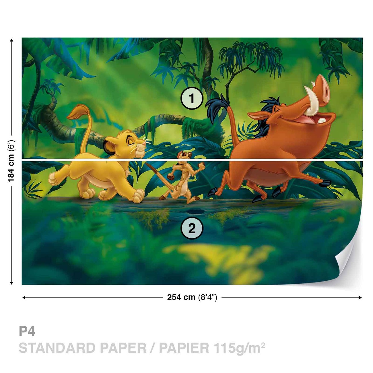 Disney Król Lew - Pumba Simba Fototapeta, Tapeta | Kup na Posters.pl