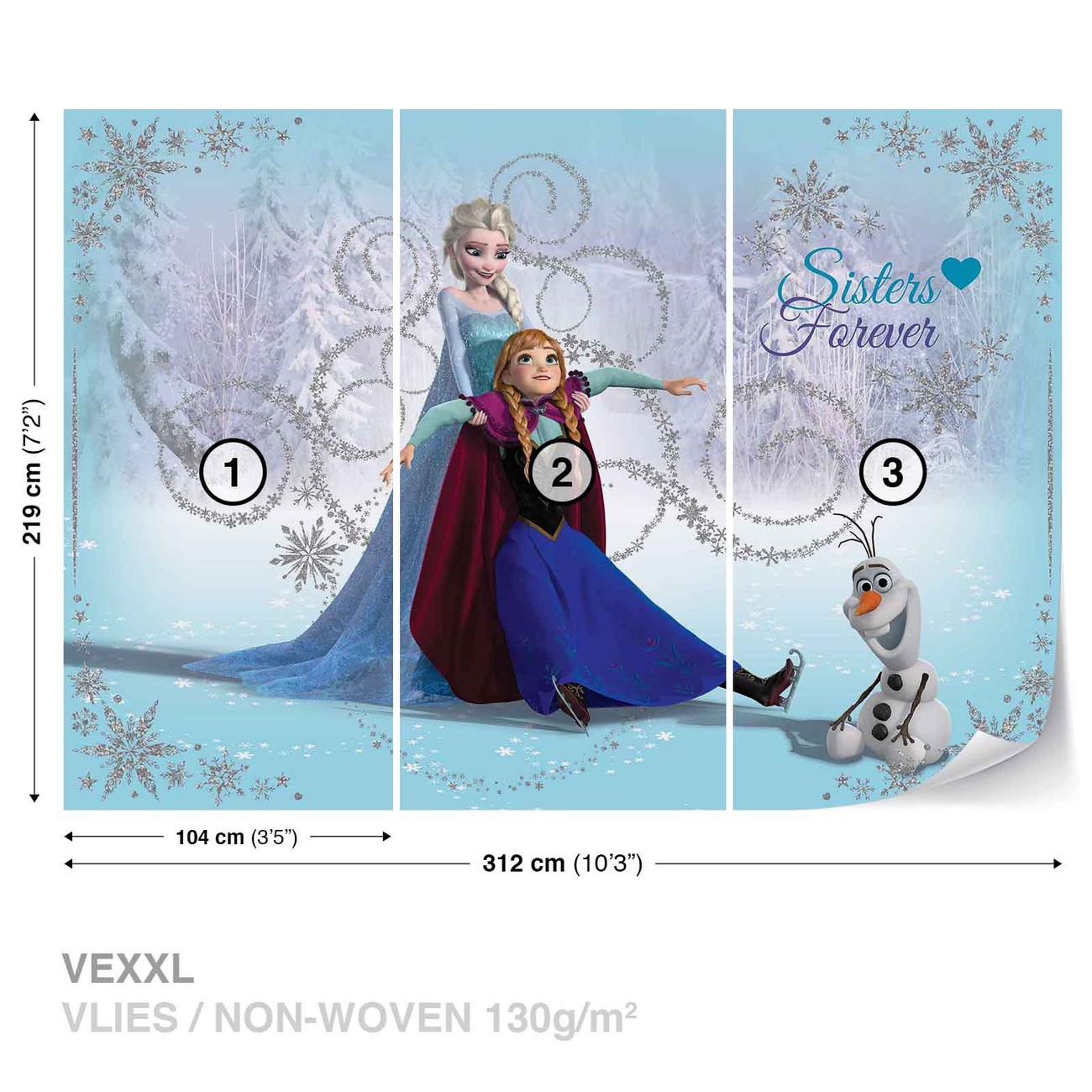 Disney Ledové království - Elsa, Anna, Olaf fototapeta, tapeta na zeď ...