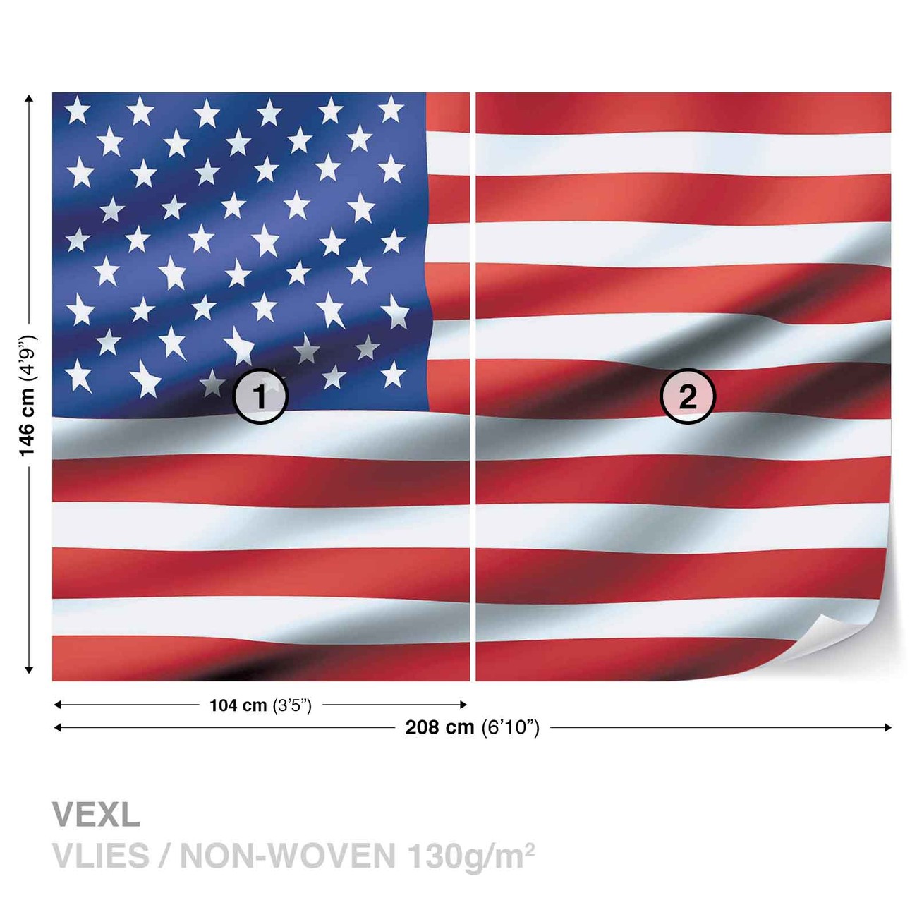 Flaga Stanów Zjednoczonych Fototapeta, Tapeta | Kup na Posters.pl