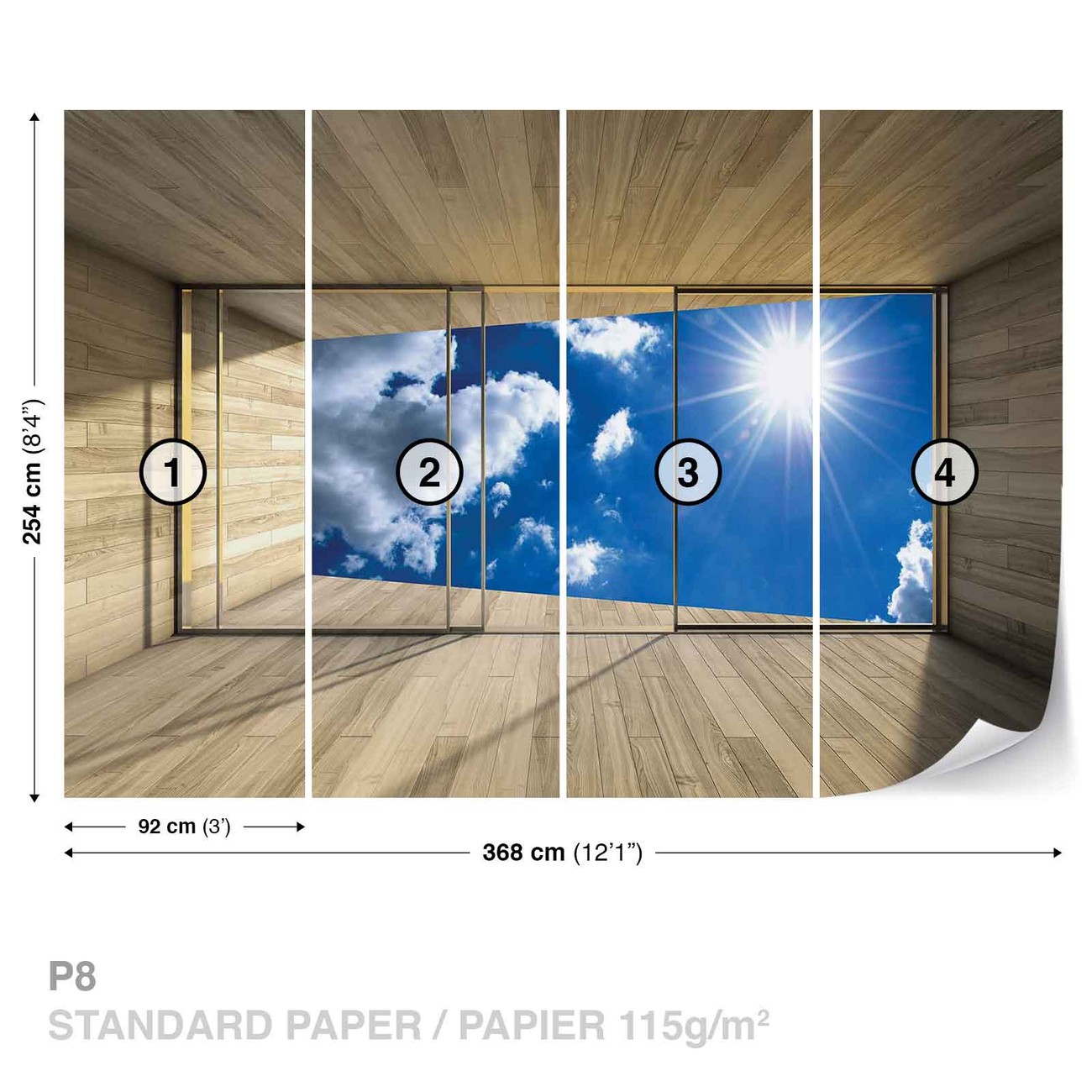 Slunečná obloha - Pohled z okna fototapeta, tapeta na zeď na Posters.cz