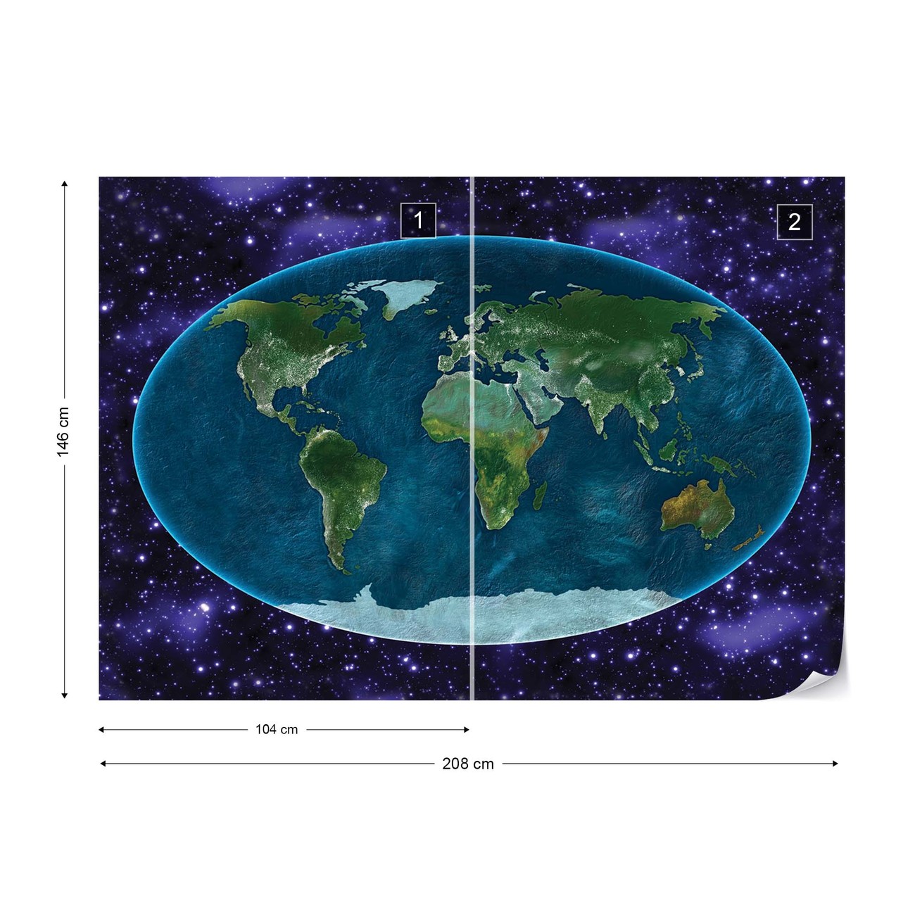 World Map Atlas Fototapeta, Tapeta | Kup na Posters.pl